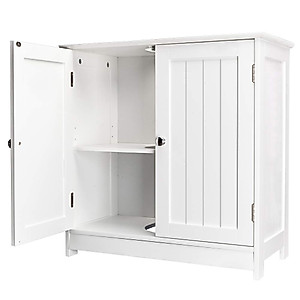 FCH Pedestal Sink, Storage Cabinets with Two Doors and Adjustable Shelves Under Sink Organizer Bathroom Vanity Storage White