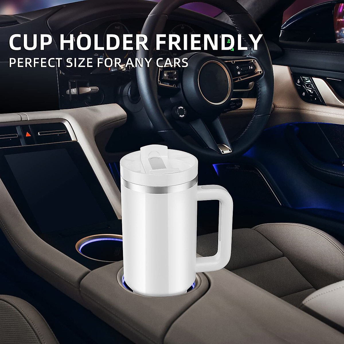 MURRICON 40 oz Tumbler with Handle and Straw,Stainless Steel Sublimation Tumblers with Handle,Vacuum Insulated Travel Mug with Lid,for Coffee and Beverages