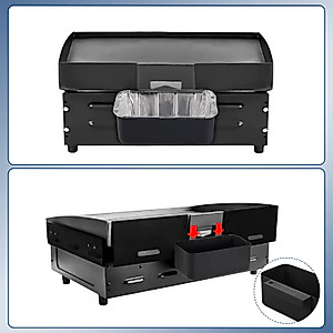 LUTER Grease Cup/Drip Catcher Pan for Blackstone Stove Griddles Replacement Part with 10pcs Foil Drip Pans Trays for 17 22 28 Inch Blackstone Grill