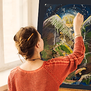 Ctosree 4 Pack Large Stretched Canvases for Painting Black 24 x 36 Inches Primed 100% Cotton Blank Canvas Boards for Acrylic Pouring Oil Watercolor Paints