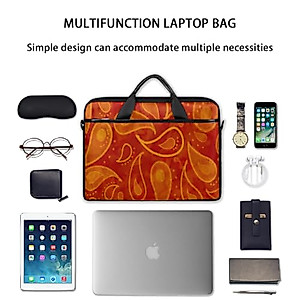 Fall Paisley Laptop Computer Bag Waterproof Shoulder Messenger Bag 13-15 inch Durable Laptop Tote Bag with Shoulder Strap Handle Lightweight Crossbody Briefcase