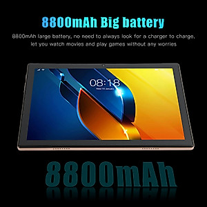 10 Inch Tablet with 6GB 128GB Memory, Octa Core CPU Processor, 2.4G 5G Dual Band WiFi, 1920X1200p 800W 2000W, 8800mAh C Port, Suitable as a Learning Gift for Children(USA)