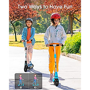 Gyroor Electric Scooter for Kids, Teens, Boys and Girls with Lightweight and Adjustable Handlebar, H30 Kids Electric Scooter with Rechargeable Battery, 6 MPH Limit-Best Gift for Kids!-Black