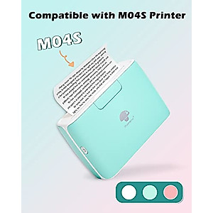 Phomemo M04S Portable Thermal Printer with 110mm White Non-Adhesive Thermal Paper 3 Rolls