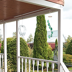 Cozy Tower Green Agate Wind Chimes for Outside Unique, Outdoor Home Garden Decor Geode Hanging Decorations