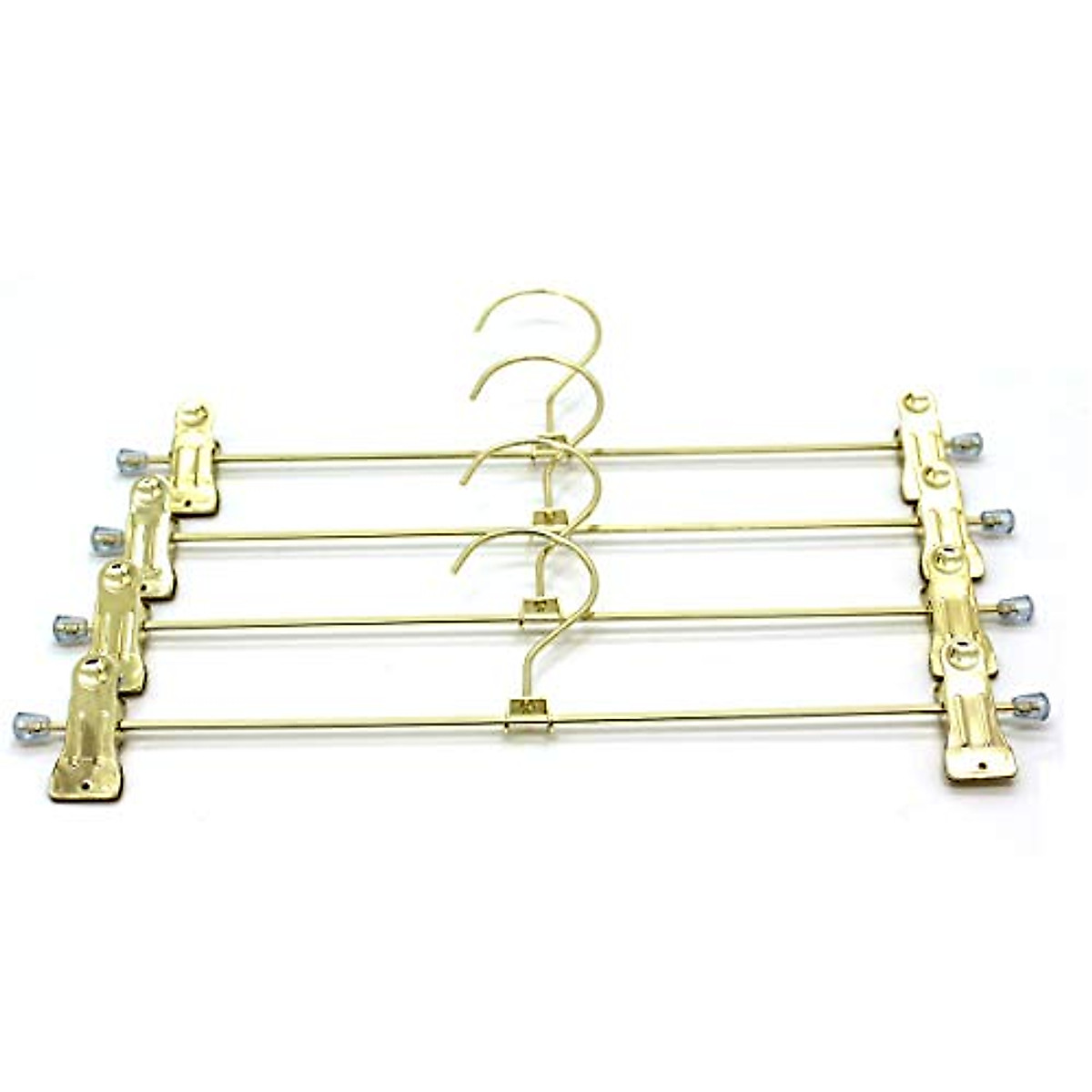 30Pack Koobay 13.7" Gold Shiny Metal Heavy Duty Clips Pants Hangers Trousers with Swivel Hook