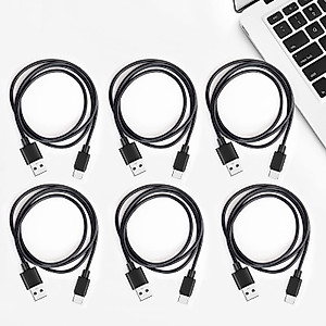 Smays 6-Pack 6 ft USB to USBC-C, USB A to USB C Type C Charging Cable, USBC to USBA