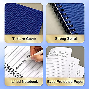 FLYING EAGLE Premium 4x6 Small Spiral Notebook 3 Pack A6 Mini Journal Plastic Hardcover 8mm Ruled Notebook 3 Color 468 Pages for School Work