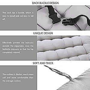 High Back Chair Cushions Indoor Outdoor Rocking Chair Cushions with Ties Thickened Patio Chaise Lounger Swing Recliner Bench Cushion Pads Mat (Without Chair) (Gray)