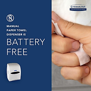 Sanitouch Hard Roll Paper Towel Dispenser (09991), Hands-Free Pull Dispensing, White