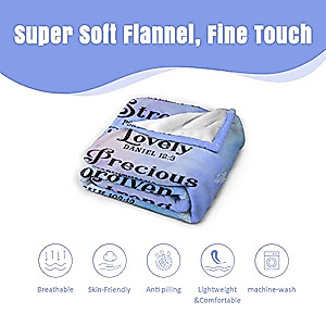 Religious Blanket Soft Plush Bible Verse Blanket with Inspirational Thoughts and Prayers Christian Gifts Women Men God Says Dandelion Flannel Blanket 50x40 Inch