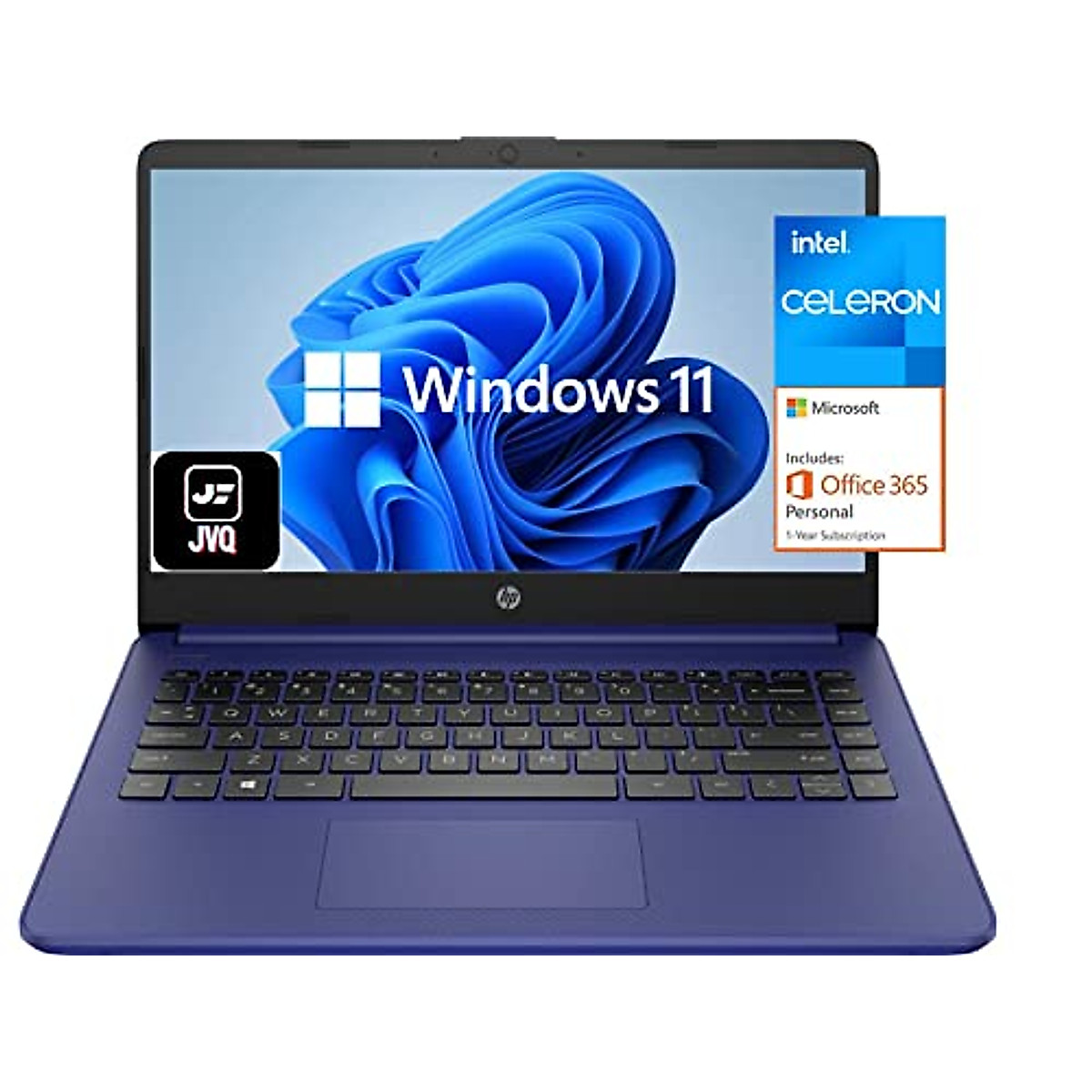 2022 Newest HP Stream 14" HD Laptop, Intel Celeron N4020(up to 2.8GHz), 8GB RAM, 128GB Space(64GB eMMC+64GB Card), 1-Year Office 365, WiFi, HDMI, USB-C, Webcam, Bluetooth, Windows 11S, Blue+JVQ MP