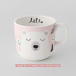 ZEN Hello Hello Porcelain Childrens Kids Dinner Set of 3 (PINK)