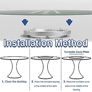 Heavy Duty Turntable Base Bearing 120mm ~ 1000mm Aluminium Alloy Lazy Susan Turntable Bearing, 360 Degree Rotating Round Metal Turntable Base Rings For Kitchen Dining Table