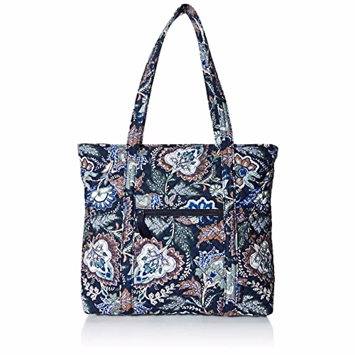 Vera Bradley Women's Cotton Vera Tote Bag, Java Navy Camo - Recycled Cotton, One Size