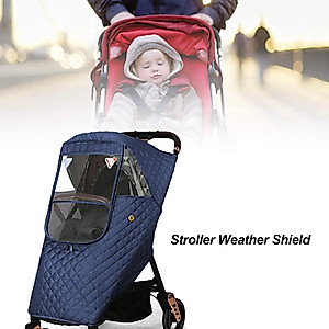 SONGYDZ Baby Stroller Cover Winter Universal Stroller Windshield Rain Cover to Keep Baby Travel Weather Warm Shield Stroller Cover for Pushchair (Blue) (12121)