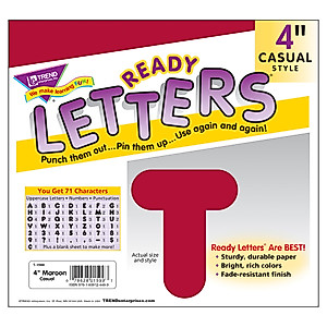 TREND enterprises, Inc. Maroon 4" Casual Uppercase Ready Letters