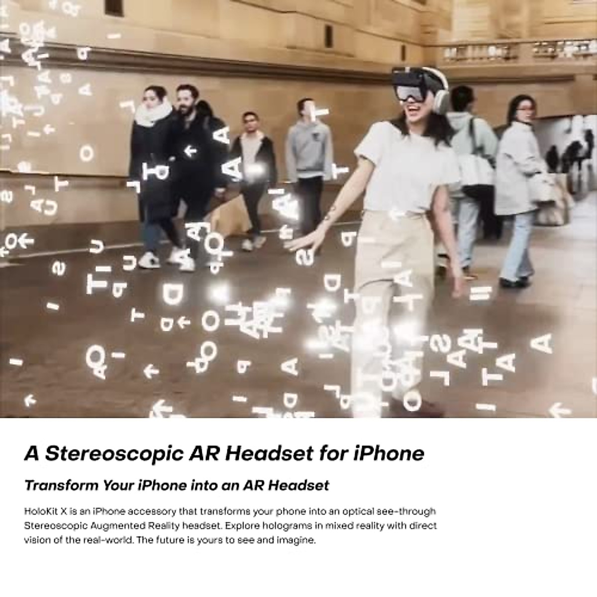 HoloKit X - Stereoscopic AR Headset for iPhone - Metallic Gray (1pc Included)