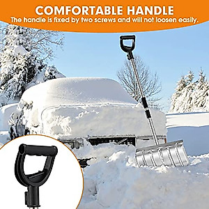 Snow Shovel for Driveway, 46 inches Aluminum Snow Pusher Shovel with D-Grip Handle Heavy Duty Metal Snow Shovels for Car Home Garage Garden
