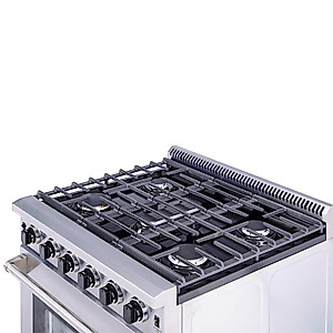 THOR Kitchen Freestanding Professional 30-Inch Gas Range in Stainless Steel - Model LRG3001U