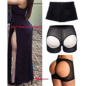 FUT Women's Sexy Butt Lift Panty Tummy Control Trimmer Shapewear Body Shaper Black Large (Waist 27-29inch)