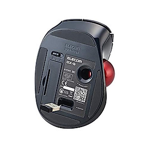 ELECOM EX-G Trackball Mouse, 2.4GHz USB Wireless, Ergonomic Design, Thumb Control, Smooth Precise Tracking Roller Ball, 6 Programmable Buttons, Tilt Scroll, Computer Mice for Laptop PC, Windows & Mac