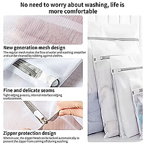 Honeycomb Lingerie Bags with Hanging Loop- 2Pack+Mesh Laundry Bags for Delicates with Non Rust Zipper(10 Pack)