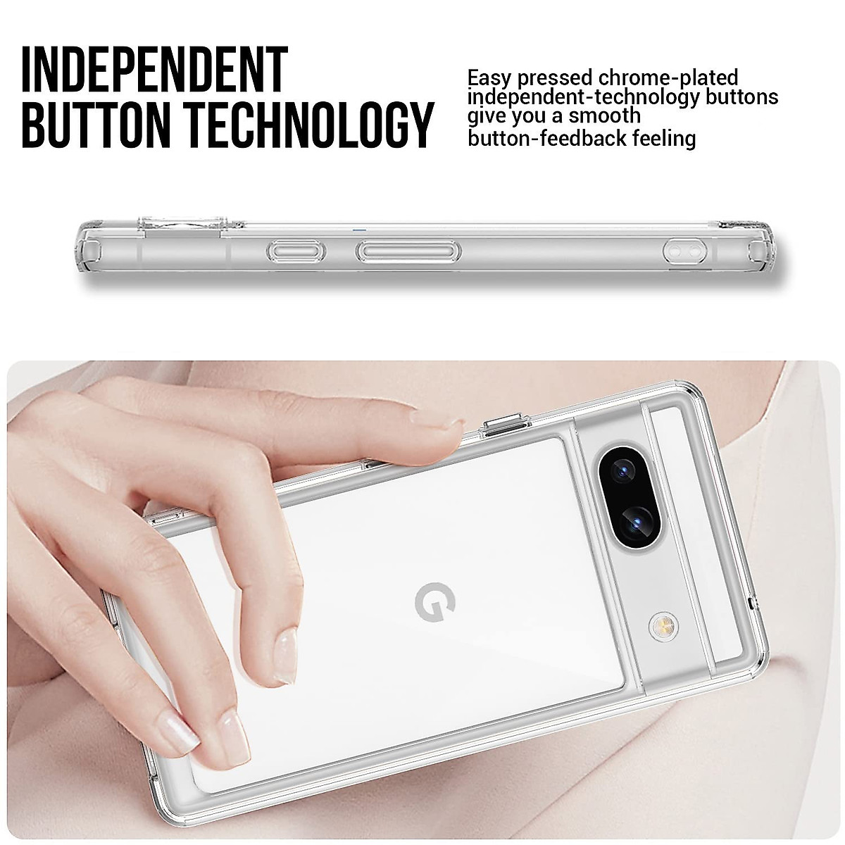 Guarishel for Google Pixel 7a Case: with [Tempered Glass Screen Protector][Built-in 4 Airbags][Not-Yellowing] Military-Grade Shockproof Protective Phone case for Google Pixel 7a, Crystal Clear