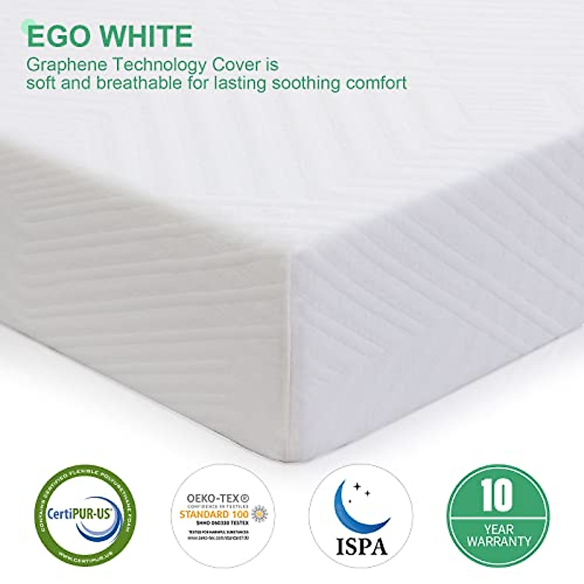 MUUEGM Twin Mattress 6 Inch Memory Foam Mattress in a Box Twin Size Cooling Gel Green Tea Infused Mattress for Back Pain Relief,for Bunk Bed,Medium Feel, CertiPUR-US Certified