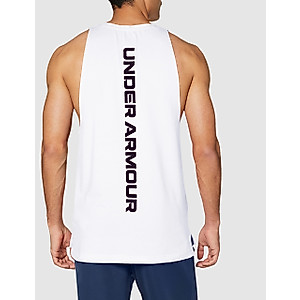 Under Armour Men's Baseline Cotton Tank , White (100)/Black, Medium
