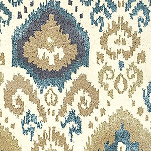 Rizzy Home | GV8628 | Gillespie Avenue Collection | Wool/Viscose Area Rug | 8' x 10' | Ivory/Gray/Rust/Blue Ikat