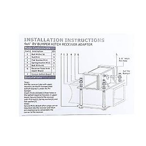 Gekufa RV Bumper Hitch Receiver 2 inch,Fits for 4-4.5 inches Bumper Trailer Cargo Carrier Bike Racks