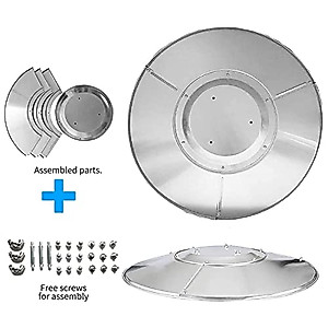Kisworm Patio Heater Reflector Shield, Propane Outdoor Heaters Replacement Part - Top Dome, 3-Hole Mount, 33" Dia Round