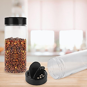 MUXHEL 12 Pcs 15 oz Plastic Spice Jars with Shaker Lids, Food-Grade Clear Seasoning Shaker Containers, Large Spice Containers for Spice, Powders and Herbs