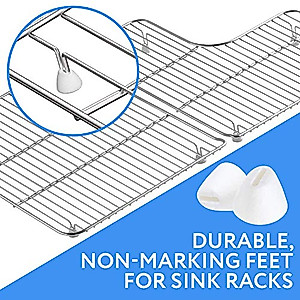 IMPRESA Kitchen Sink Rack Feet 16 Pack in White, Replacement for Kohler Rack Feet for Part 84544-0 Compatible with Kohler Kitchen Sink Racks, Premium Quality Durable Feet for Long Lasting Stability