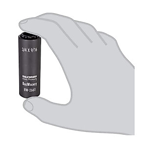 Impact Rated 2-in-1 Black Oxidized Spring-Loaded Socket, 12 Point, Deep Socket - Multi Function 3/4" and 9/16" Lineman Socket