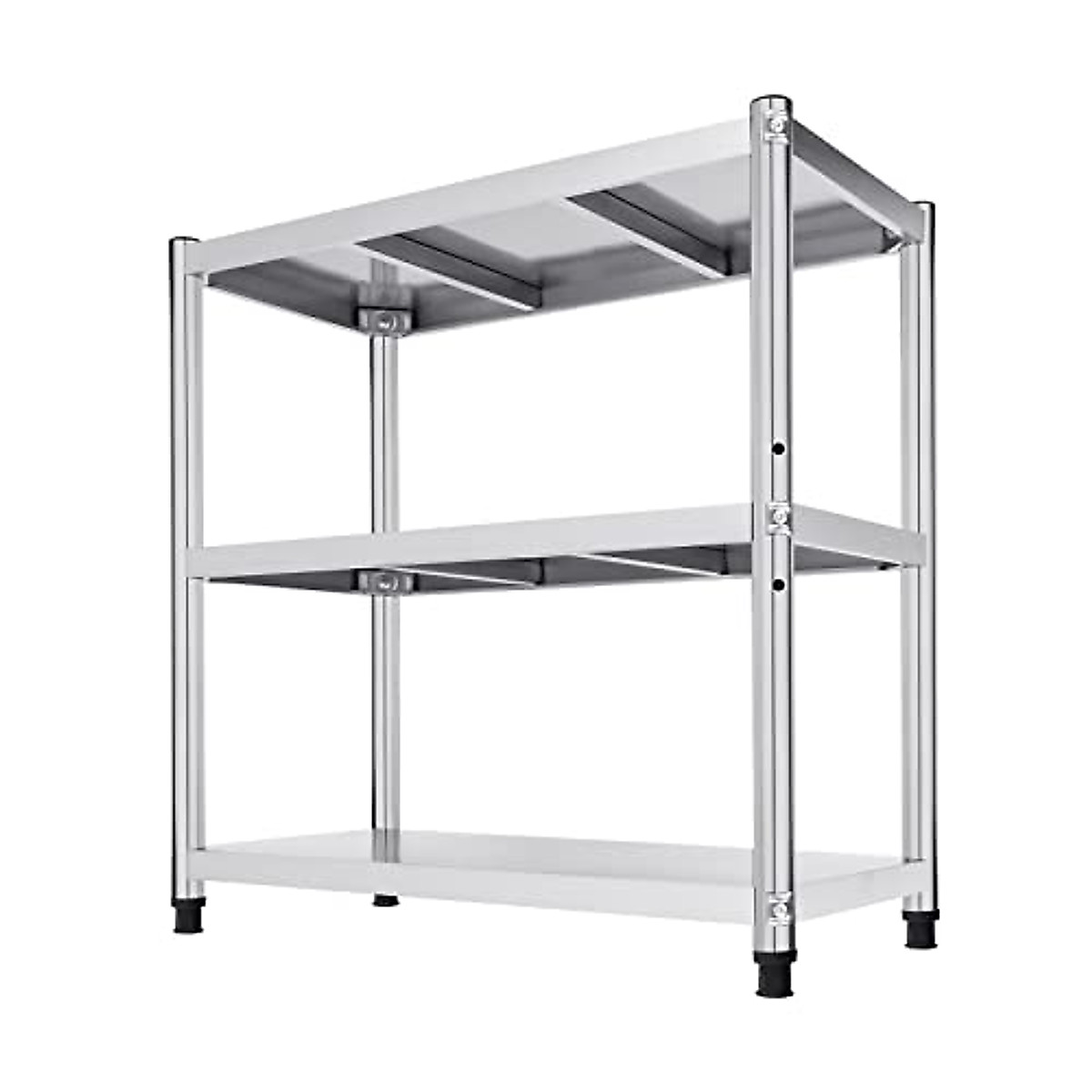 32"×16" Stainless Steel Table, Heavy Duty Stainless Steel Table for Prep, Shelf Organizer Kitchen Storage Shelves Garage Shelves, Commercial Kitchen Work Table for Restaurant, Home and Hotel, Silver