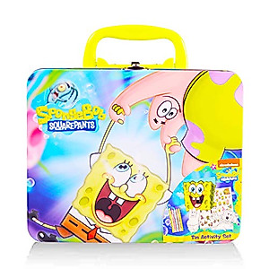 Nickelodeon Spongebob Square Pants Activity Set Spongebob Tin Lunch Box Bundle - Spongebob Toy with Spongebob Squarepants Stickers, Coloring Pages, Activities and More
