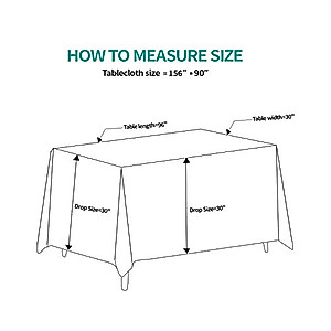 Surmente Tablecloth 90 * 156-inch Rectangular Polyester Table Cloth，Dining Table Cover for Weddings, Banquets, or Restaurants Indoor and Outdoor(White)