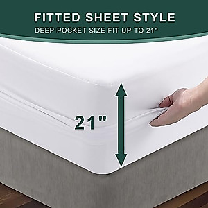 Waterproof Mattress Protector Cal King Size - Breathable Fitted Water Proof Washable California King Bed Mattress Cover Deep Pocket 6-16in