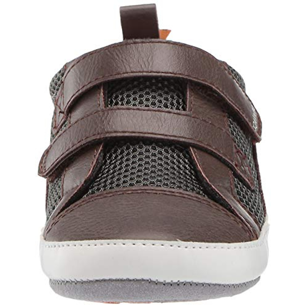 RO + ME by Robeez Baby Boy Crib Shoes Boys Infant Athletic Sneaker, Dinosaur Brown, 18-24 Months