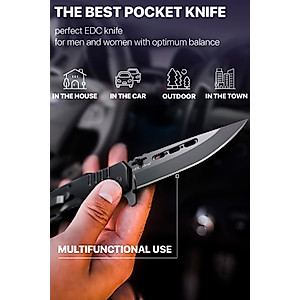 Spring Assisted Knife - Pocket Knives for Men - Folding Knife - Military Style - Tactical Knife - Good for Camping Hunting Survival Indoor and Outdoor Activities Mens Gift 6681 NE