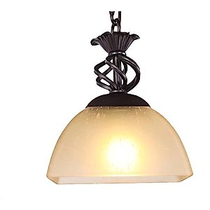 LIN XIAO HAO mayu Pendant Lighting Metal Bracket Retro Glass Lampshade Ceiling Light Pendant Lamp