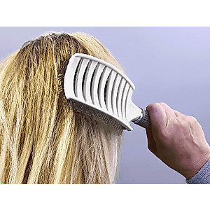 Curved Vented Hair Brush,Vent Brush, Styling for Thick Long Hair, Detangling Massage Brush for Women or Men, Fast Drying Blow Dryer Brush Wet/Dry