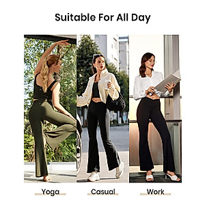 CRZ YOGA Butterluxe Crossover Flare Leggings for Women 31" - High Waist V Cross Bootcut Bell Bottoms Tummy Control Yoga Pants Black X-Large