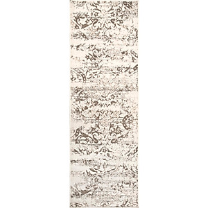 nuLOOM Freja Floral & Paisley 2x12 Runner Rug for Living Room Bedroom Dining Room Entryway Hallway Kitchen, Beige/Ivory