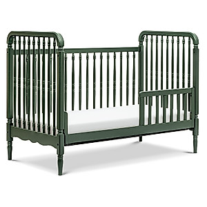 Namesake Liberty 3-in-1 Convertible Spindle Crib with Toddler Bed Conversion Kit in Forest Green, Greenguard Gold Certified (M7101FRGR)