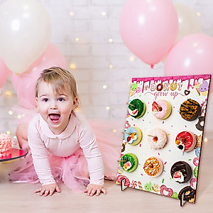 Marsui Doughnut Party Decoration, Doughnut Dessert Food Buffet Display Doughnut Bagel Holder Stand Candy Donuts Grow up Reusable Table Rack Display for Wedding Kids Birthday Baby Shower Party Supplies