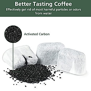 isinlive Espresso Cleaning Kit, Espresso Machine Cleaner Kit Includes 40 Espresso Machine Cleaning Tablets (2g)+ 6 Charcoal Activated Water Filters Replacement for Breville Espresso Maker Models