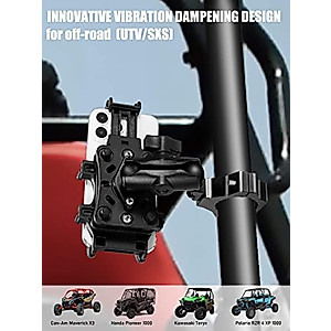 ZIDIYORUO Anti-Vibration Phone Holder for UTV/SXS Off-Road Riding, One Hand Operation Aluminum Heavy Duty Cell Phone Mount, Easy Install iPhones or 4.7"-7.1" Cell Phones on 1.75"-2" Roll Cage